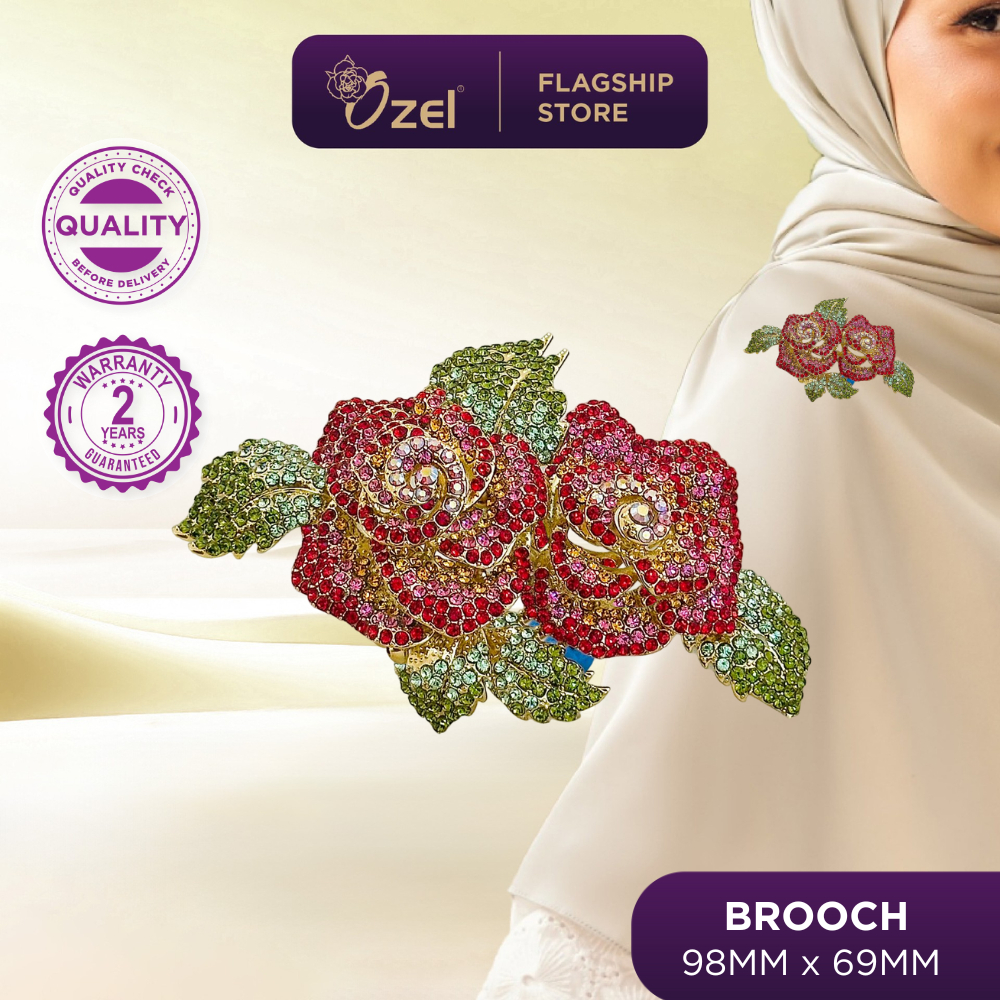 Ozel Premium Brooch Flower B392 Kerongsang & Pin Tudung, Hijab, Songkok ...