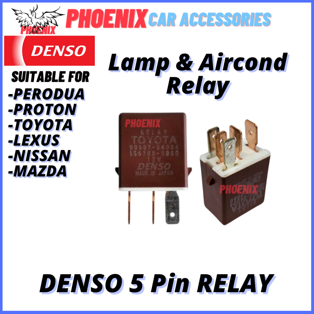 DENSO ★ Original 12V 5 Pin Relay | Lamp Aircond Fan | PROTON PERODUA ...