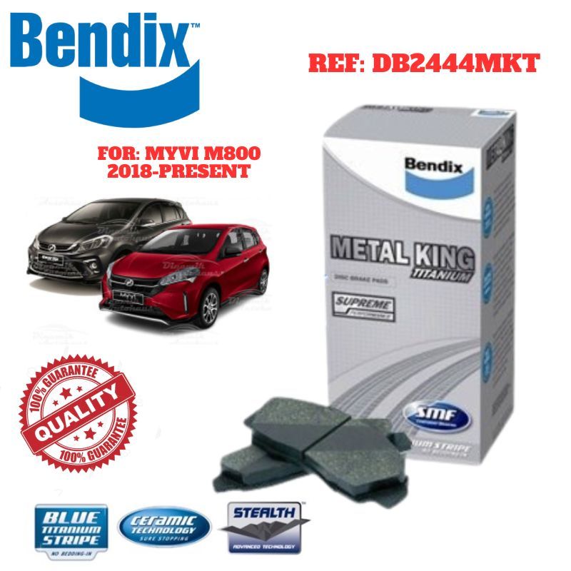 🔴100% ORIGINAL🔴 BENDIX FRONT BRAKE PAD SET FOR MYVI M800-(2018) METAL ...