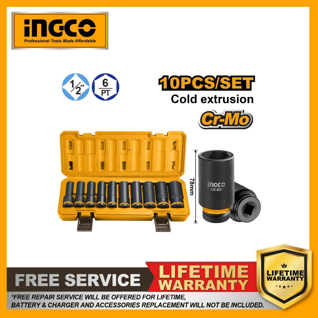 INGCO 10 Pcs 1/2" deep impact socket set HKISSD12102L | Shopee Malaysia