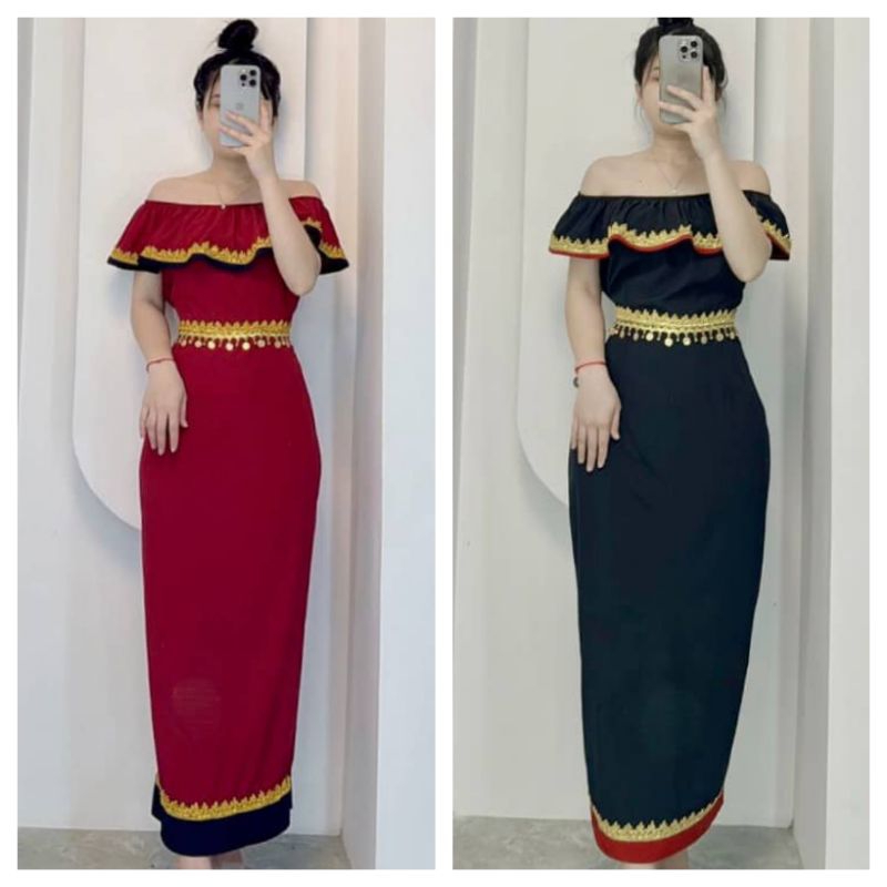 DRESS DAYUNG BIDAYUH OFF SHOULDER WOMEN FIT TILL 75KG | Shopee Malaysia