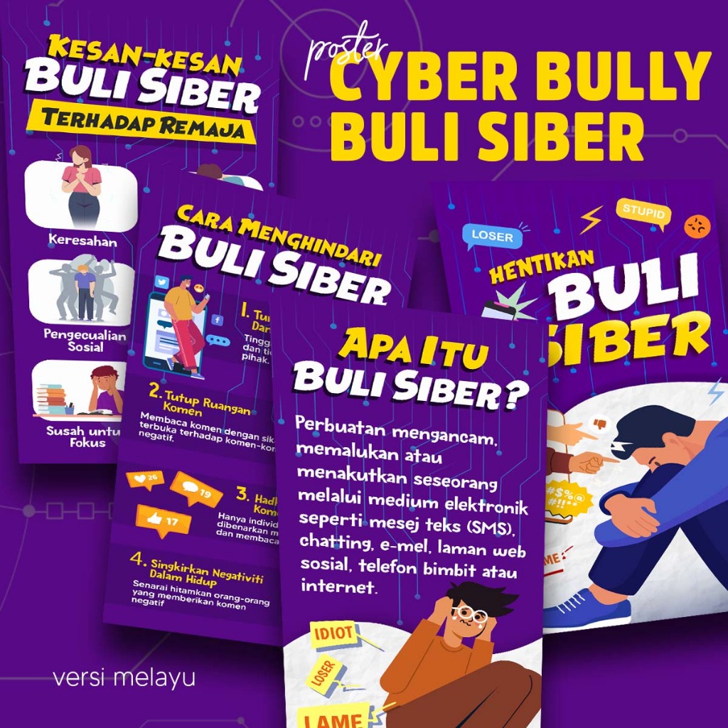 Banner BULI SIBER / CYBER BULLY - SET 4-DALAM-1 - Keceriaan Sekolah (size : 1x2 kaki) | Shopee ...