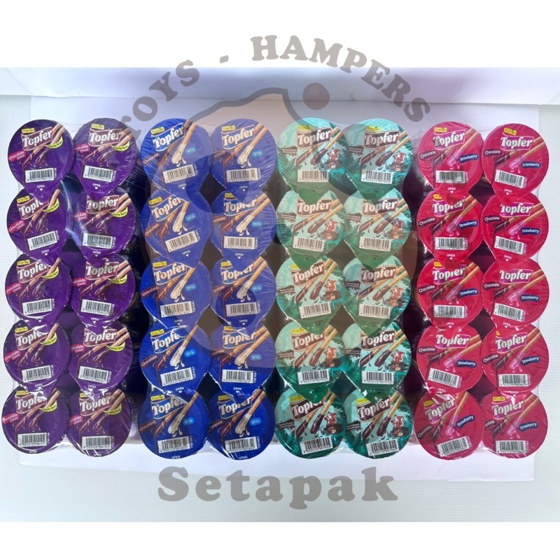 FRONTIER TOPFER CUP CRUNCHY STICK 40G X 10 CUPS CHOCOLATE / STRAWBERRY ...