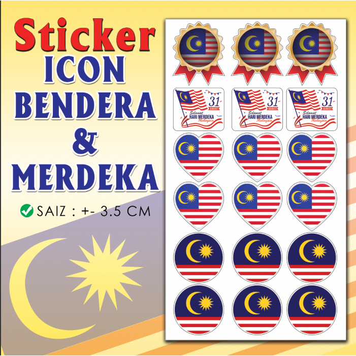 STICKER ICON BENDERA MALAYSIA MERDEKA DAN PERDANA MENTERI MALAYSIA ...