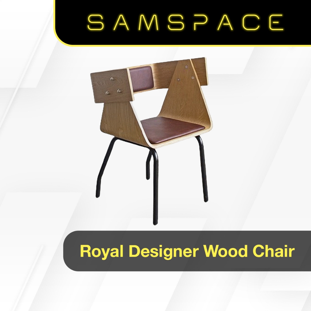 SamSpace Royal Designer Minimalist Solid Wood Chair | Shopee Malaysia