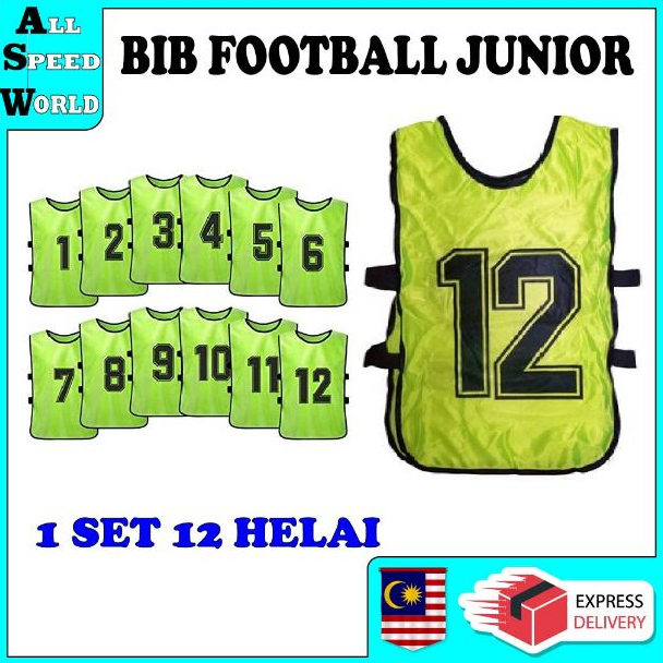 BIB FOOTBALL JUNIOR / BIB BOLA SEPAK / 1 SET 12 HELAI / 1 TEAM | Shopee ...