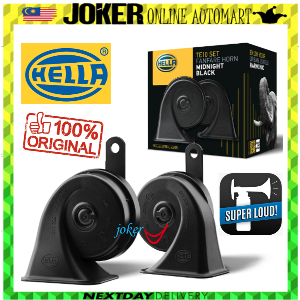 (100% ORIGINAL) HELLA MIDNIGHT BLACK TWIN TONE BM HORN 12V CAR ...