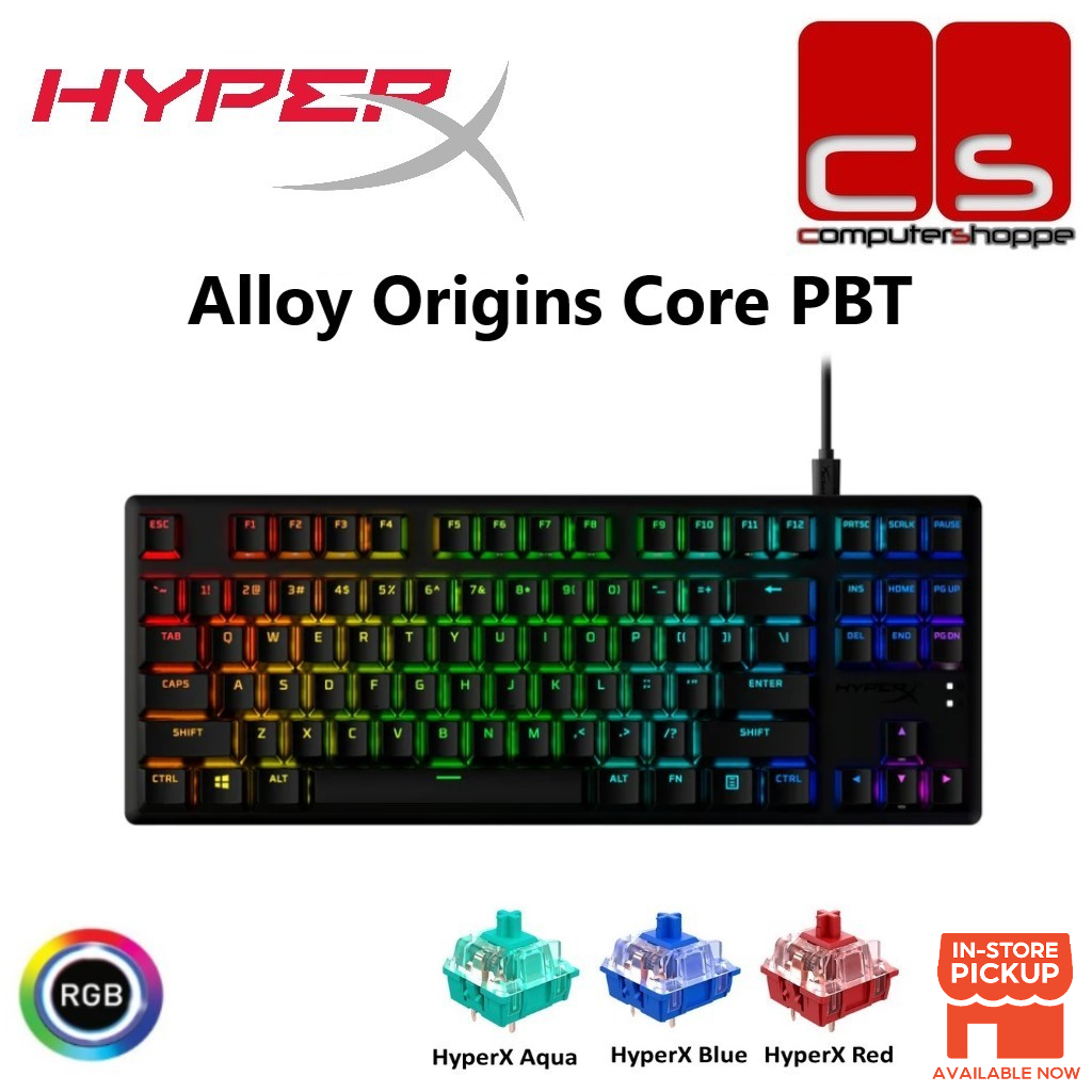 HyperX Alloy Origins Core PBT Mechanical Gaming Keyboard - Aqua/Blue ...