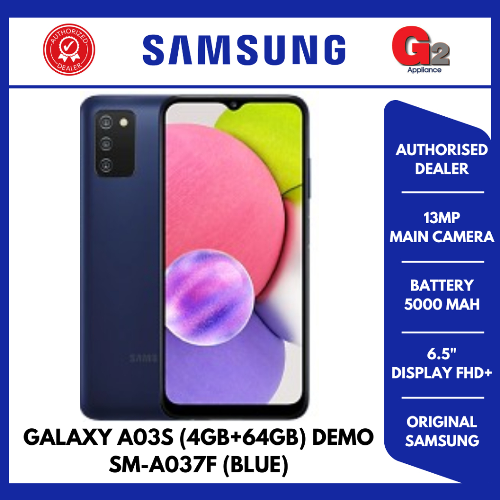 SAMSUNG GALAXY A03S LTE (BLUE) [DEMO SET] 4GB+64GB SM-A037F - SAMSUNG ...