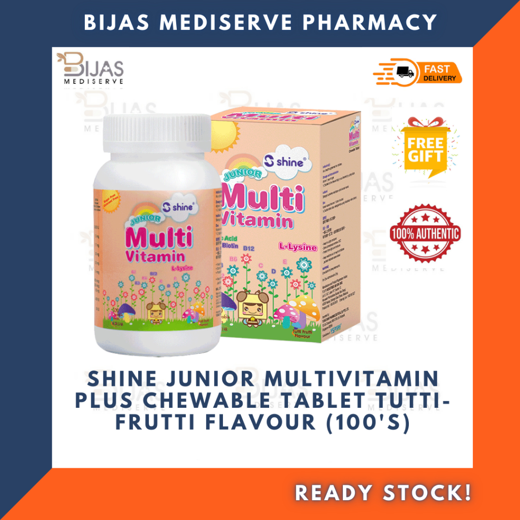 SHINE JUNIOR MULTIVITAMIN PLUS CHEWABLE TABLET 100'S (EXP: 07/2025 ...