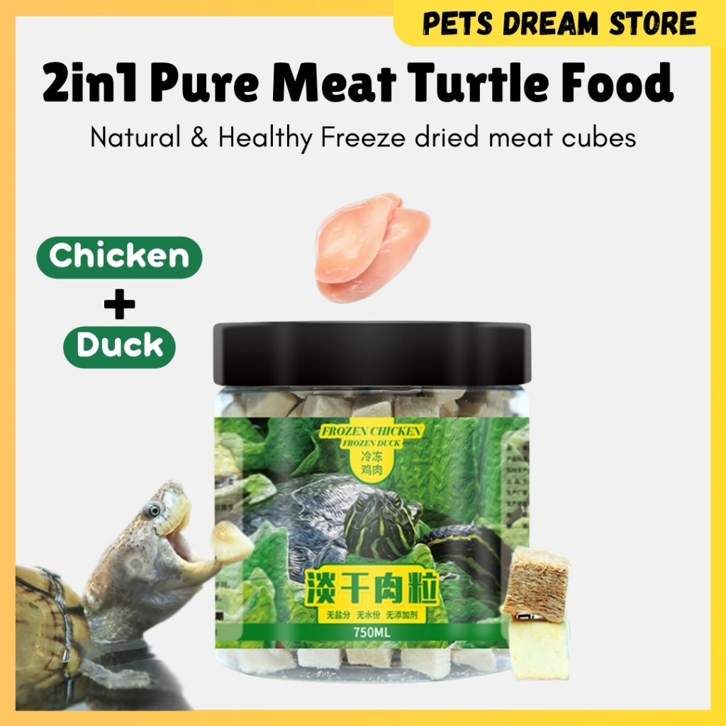 Turtle Food Pure Meat 2in1 Chicken Duck cube Turtle Feed Freeze Dried ...