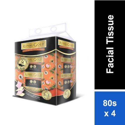 Royal Gold 3 Ply Twin Tone Facial Tissue 80s x 4 | Shopee Malaysia