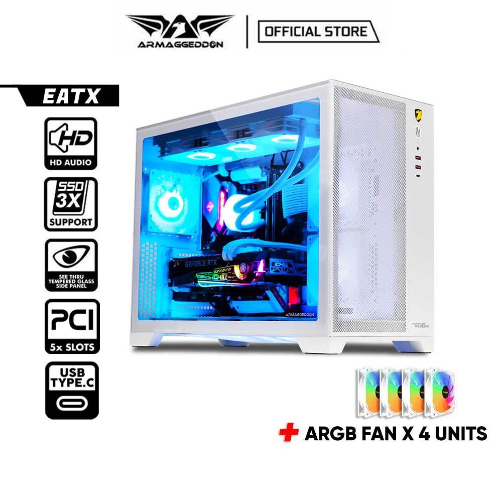 Armaggeddon Tessaraxx APEX 13 Air E-ATX PC Fish Tank Design Gaming Case ...