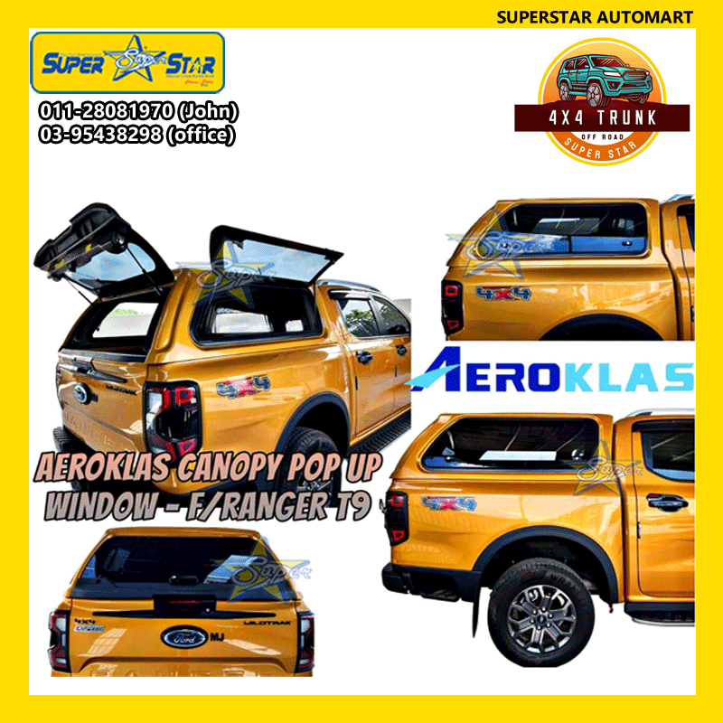 FORD RANGER T9 2022 2023 AEROKLAS THAILAND ABS LED CANOPY | Shopee Malaysia