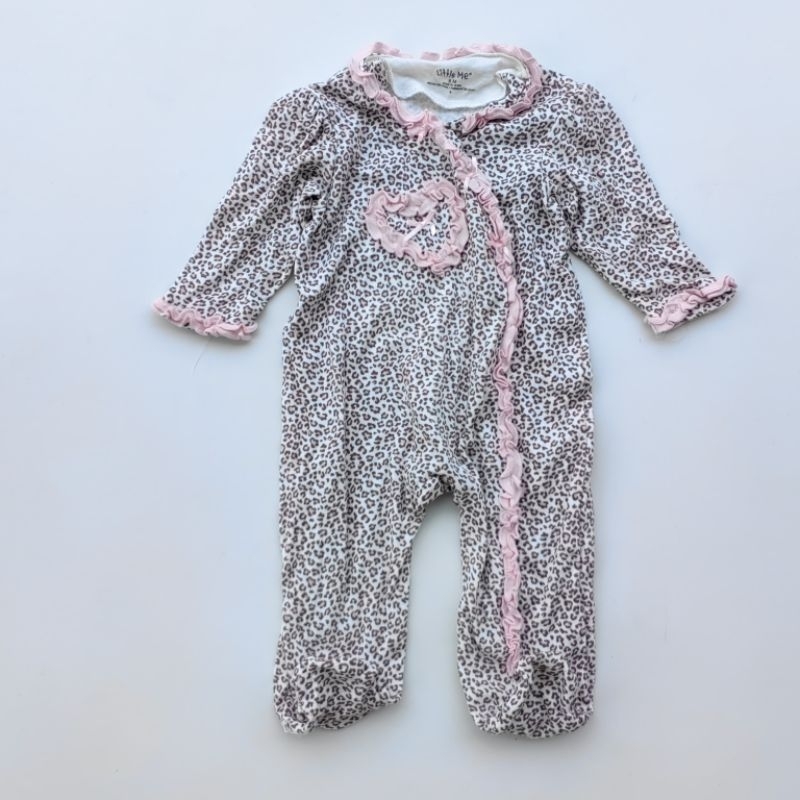 little me baby girl footed coverall bodysuit(nb -6m) | Shopee Malaysia
