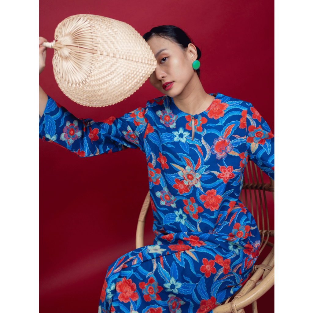 Bayu Somerset Sari Kurung - Biru | Shopee Malaysia