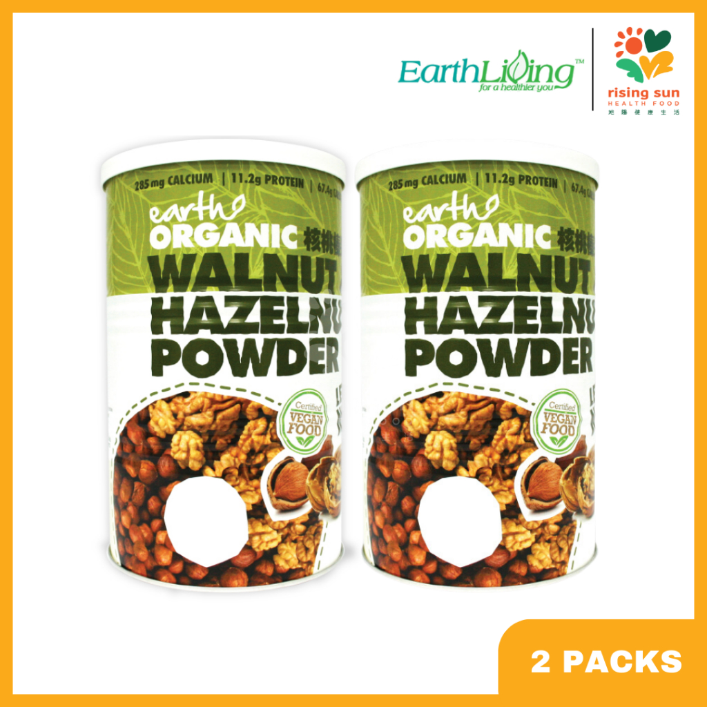 Earth Living Organic Walnut & Hazelnut Powder (500g x 2) - Twin Pack ...
