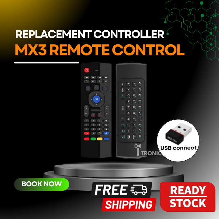ITRONIC [READY STOCK] MX3 2.4G Wireless Air Mouse with Keyboard Smart Remote Control for TV Box ...