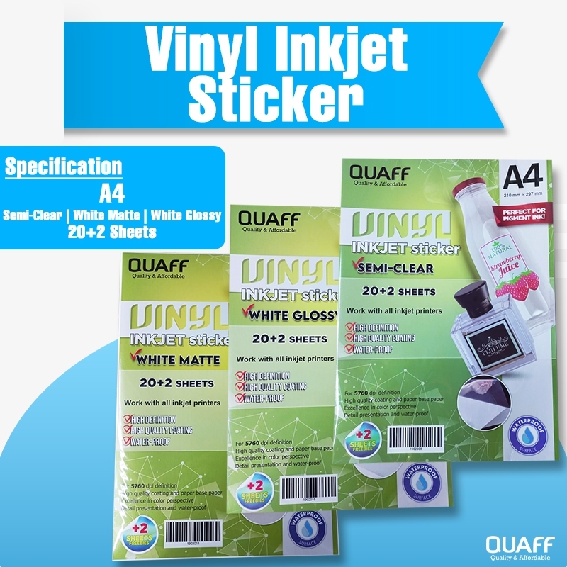 Waterproof QUAFF PET Sticker / PP Pearl Sticker Inkjet Sticker for ...