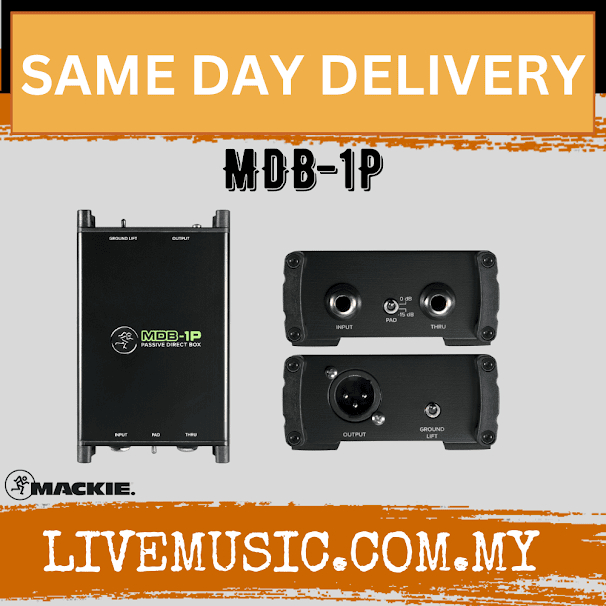 Mackie MDB-1P 1 Channel Passive Direct Box DI Box (MDB 1P/MDB1P ...