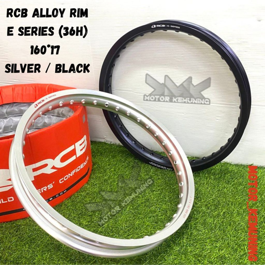 RCB ALLOY RIM E SERIES (36H) 160*17 SILVER BLACK 160/17 36 HOLE ( HARGA ...