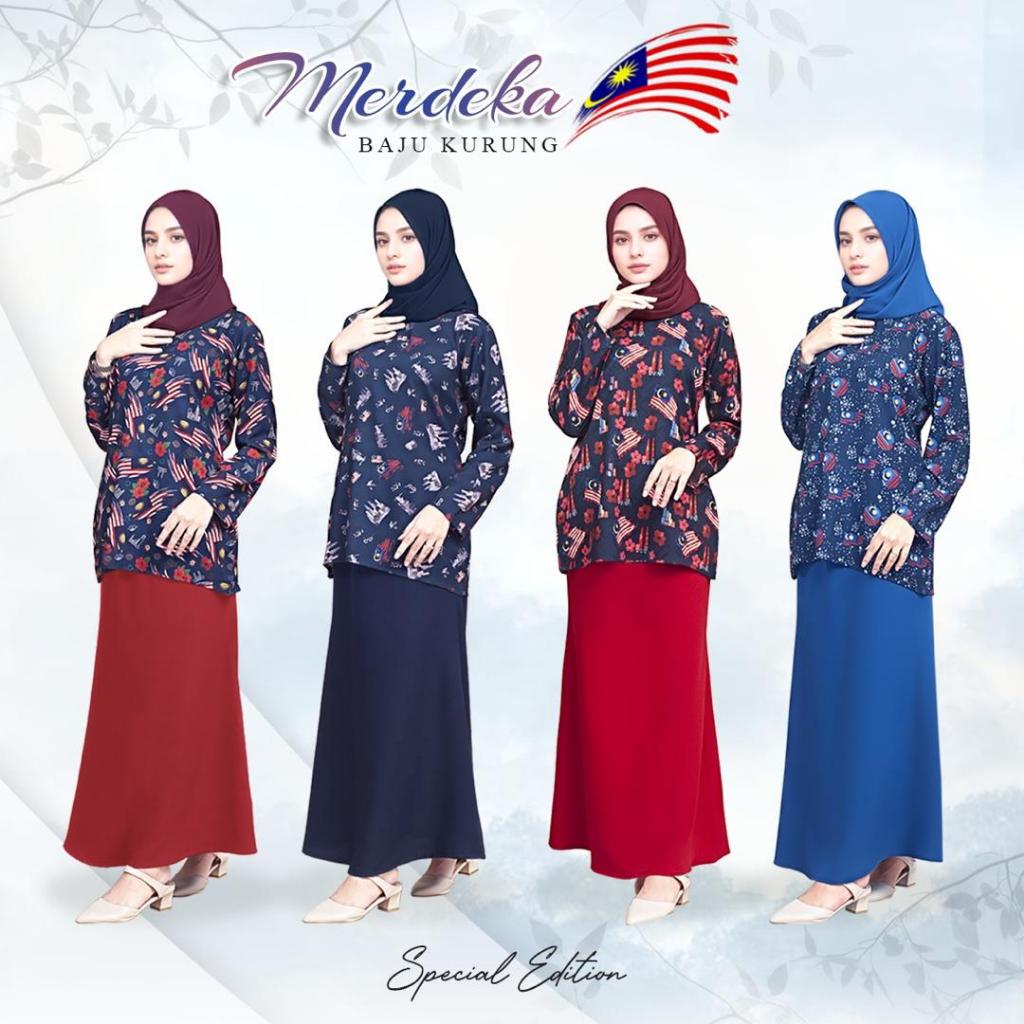 Merdeka 2024 Viral Baju Kurung Moden with Merdeka Print by Ara Fashion ...