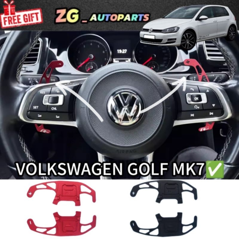 VOLKSWAGEN GOLF MK7 GTI R-LINE SCIROCCO PADDLE SHIFT ALLOY BLACK/RED ...