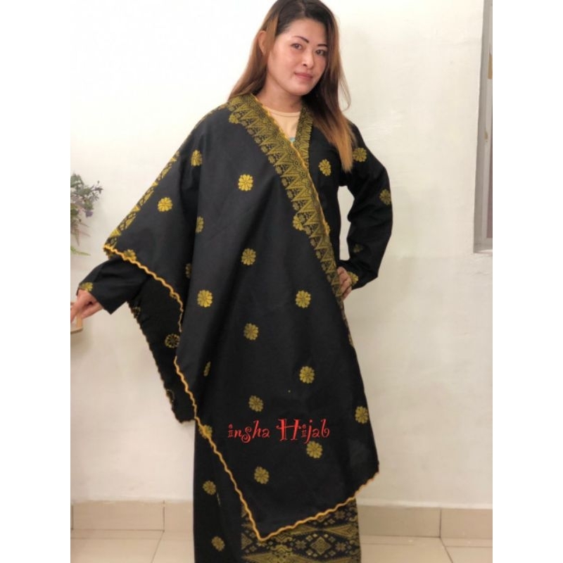 Selendang plain Songket tabur bunga gold cantik sangat baru design ...