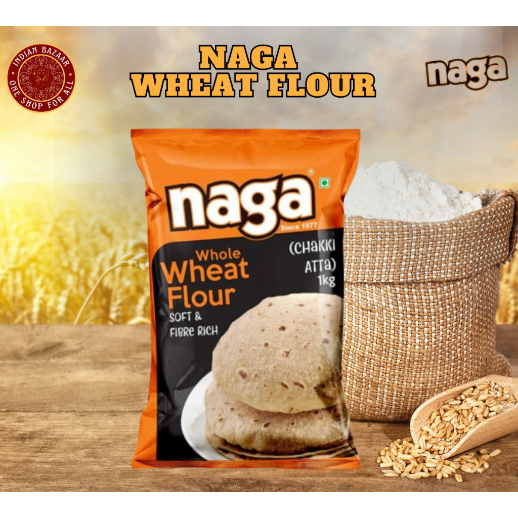 Naga Whole Wheat Atta Flour 1 kg | Chakki Atta 1 kg | Wheat Flour ...