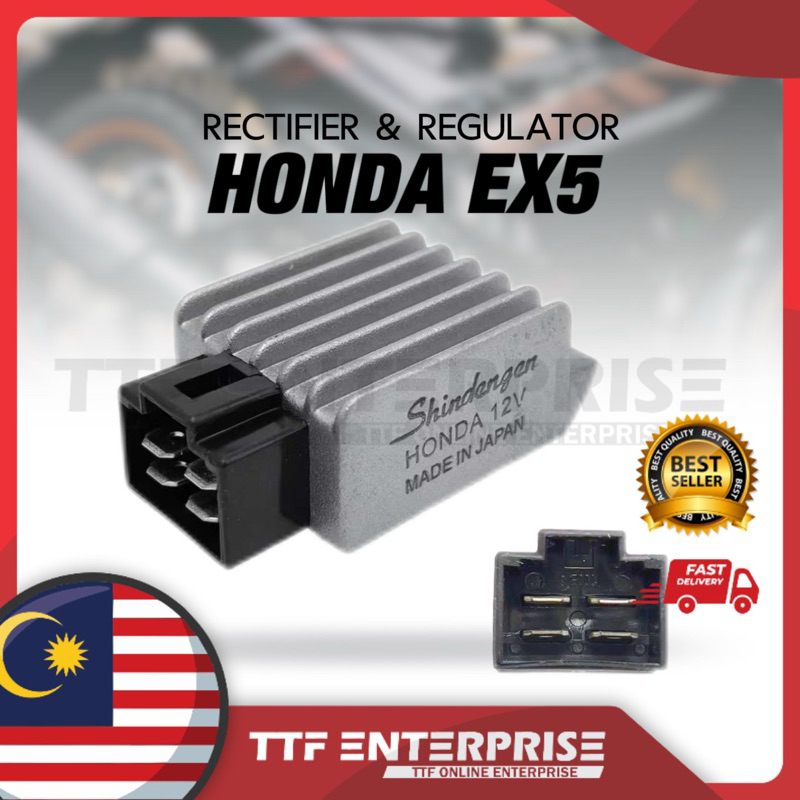 HONDA EX5 RECTIFIER & REGULATOR (GP) 31600-GAH-004 KATAB KATAP KATAO REC REG BATTERY BATERI ...
