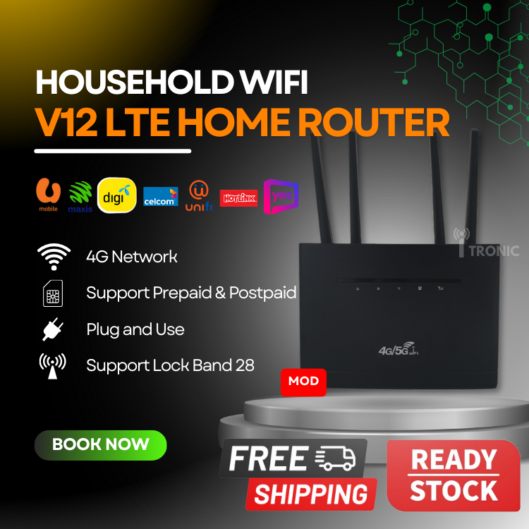 ITRONIC READY STOCK V12 Kunci B28 Modem WiFi 4G LTE Penghala Rumah ...