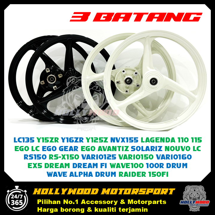 SPORT RIM ORI 3 BATANG FULL CHOP LC135 LC V8 125ZR Y15 Y16 LAGENDA ...