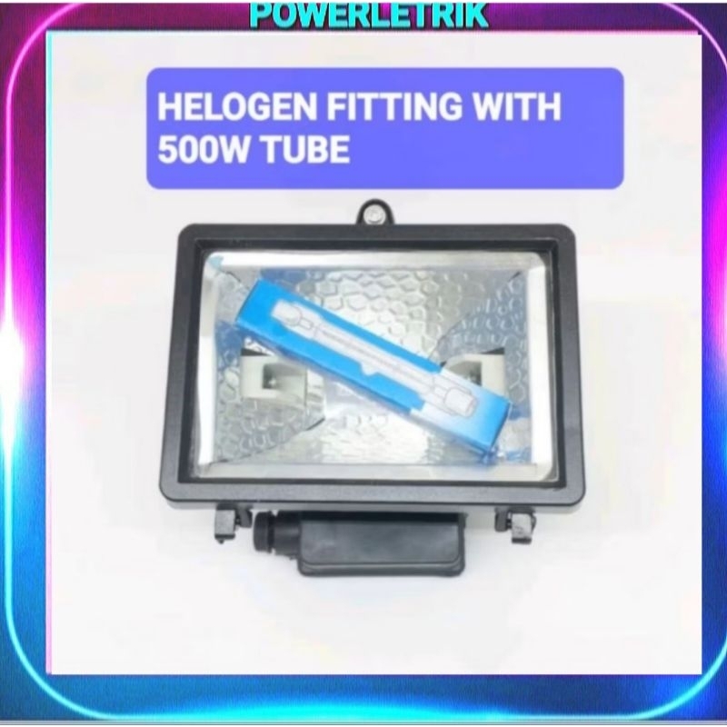 🔥READY STOCK🔥 NORMAL/PORTABLE TYPE 500W HELOGEN SPOTLIGHT FITTING WITH ...
