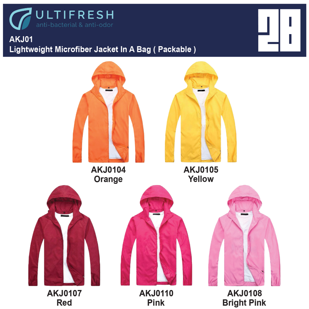 AKJ01 | CLUB 28 Fashion Jacket In A Bag Rain Coats | Shopee Malaysia