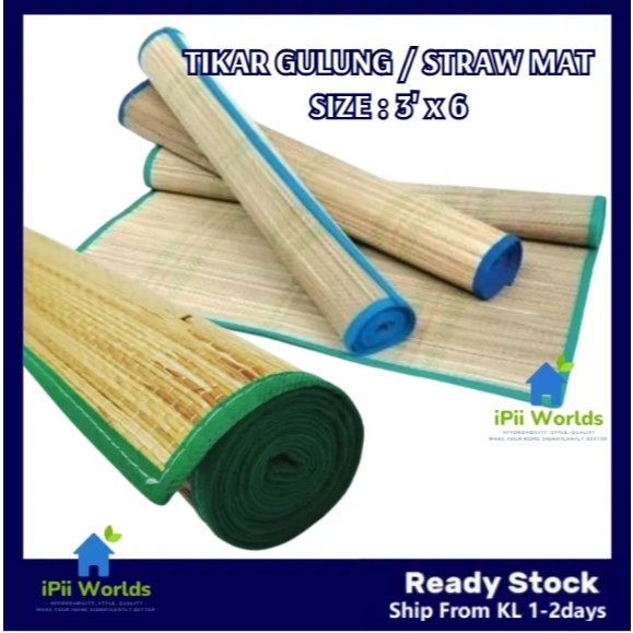iPii Tikar Gulung Tradisional Tikar Daun Tikar Rumput STRAW MAT 3X6 ...