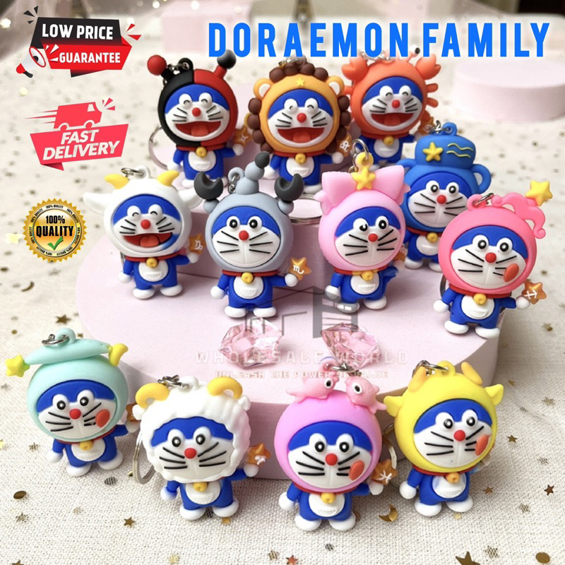 (Local Fast Shipping)Doraemon Family Key Chain Cartoon Free Gift Soft ...