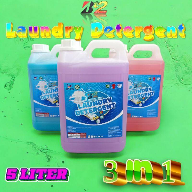 5Liter Sabun Dobi/Sabun Basuh Baju/5kg Liquid Laundry Detergent 3 in 1 Antibacterial | Shopee ...