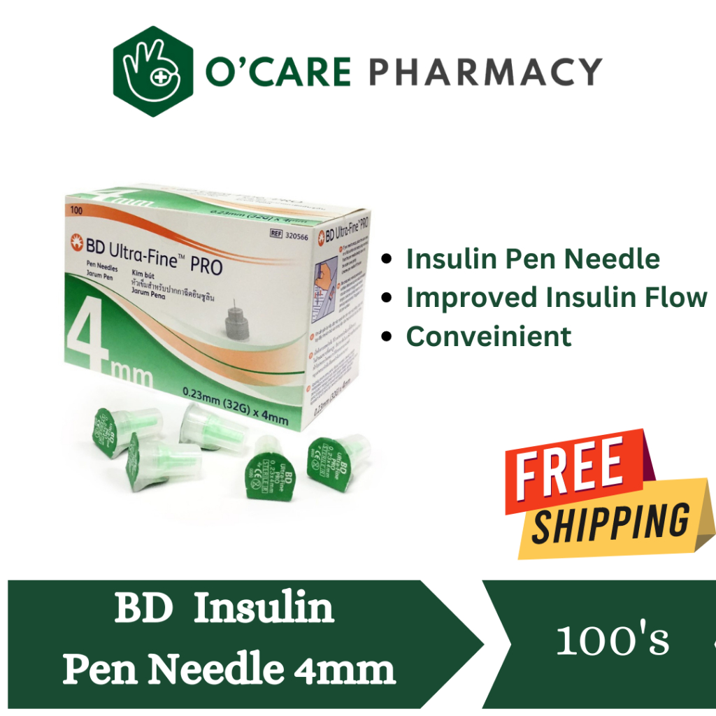 BD Ultra Fine Universal Fit Insulin Pen Needle 4mm x 32G (100pcs) for ...