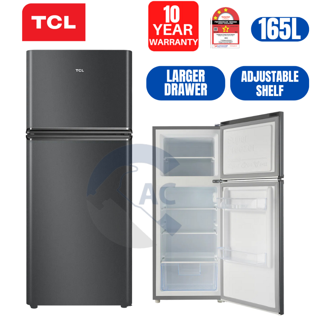 TCL Two-Door Top Mounted Mini Refrigerator (165L) TRTM-W1650S1 | Shopee ...