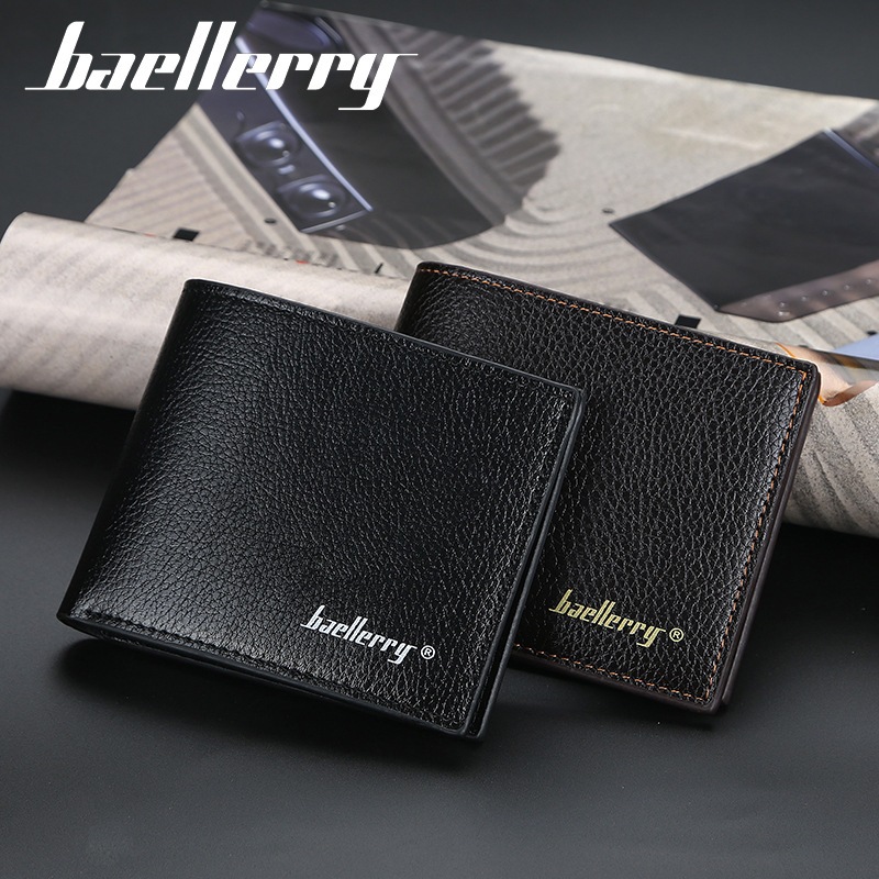 Baellerry Men's Short Wallet Men Leather Zipper Coin Purse Card Pocket ...