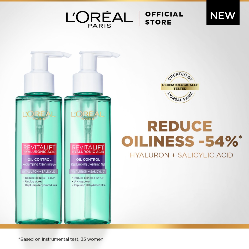 L’Oréal Paris Revitalift Hyaluronic Acid Oil Control Deep Cleansing Gel Hyaluronic + Salicylic ...