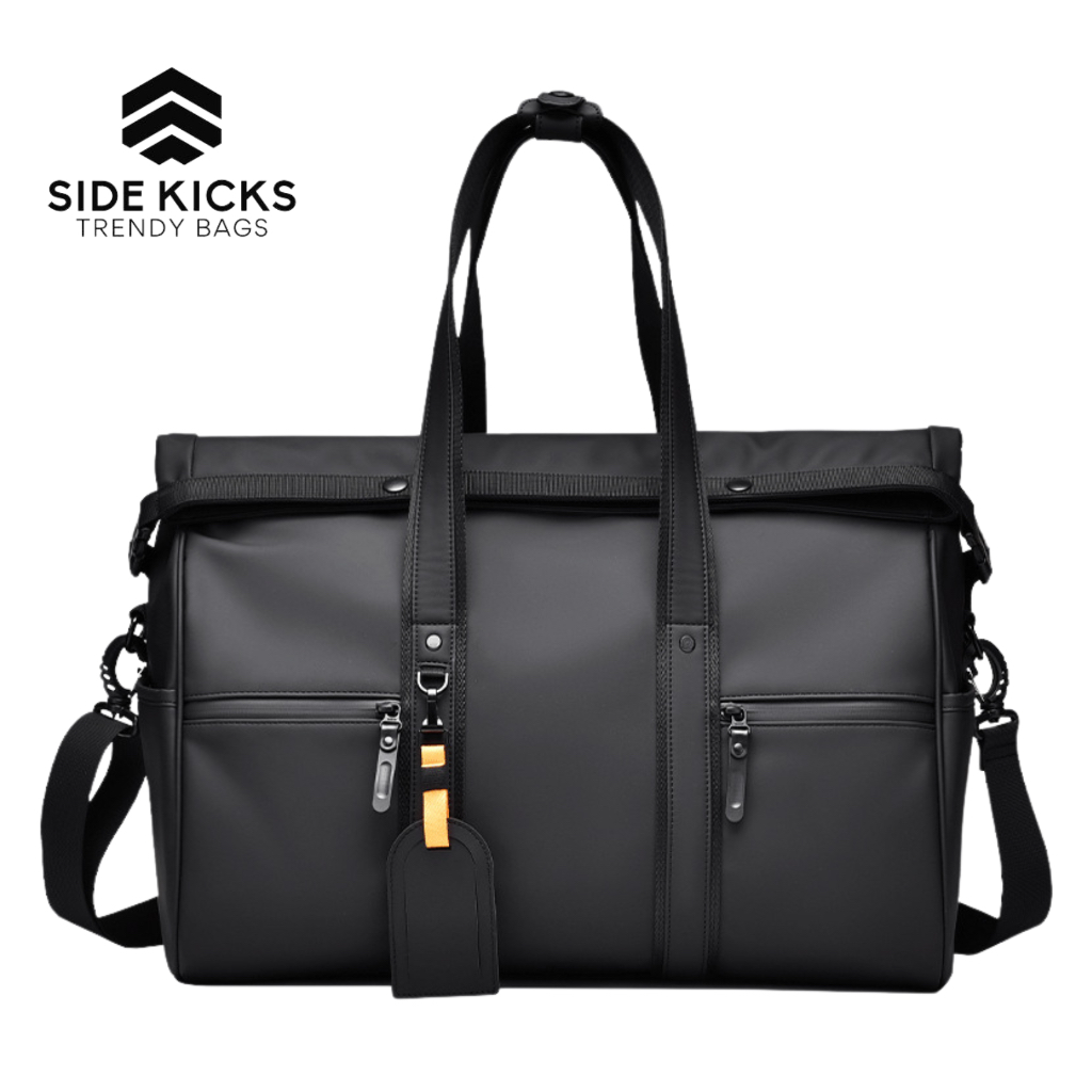 SIDE KICKS Weekender Duffle Bag 40L Waterproof PU Travel Casual Men ...