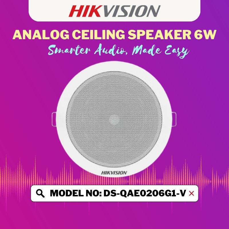 HIKVISION Audio Analog Ceiling Smarter Speaker 6W DS-QAE0206G1-V | Shopee Malaysia