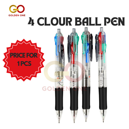 M&G 4 COLOURS BALL POINT PEN 0.7MM (BLACK,BLUE,RED,GREEN) (ABP80371 ...