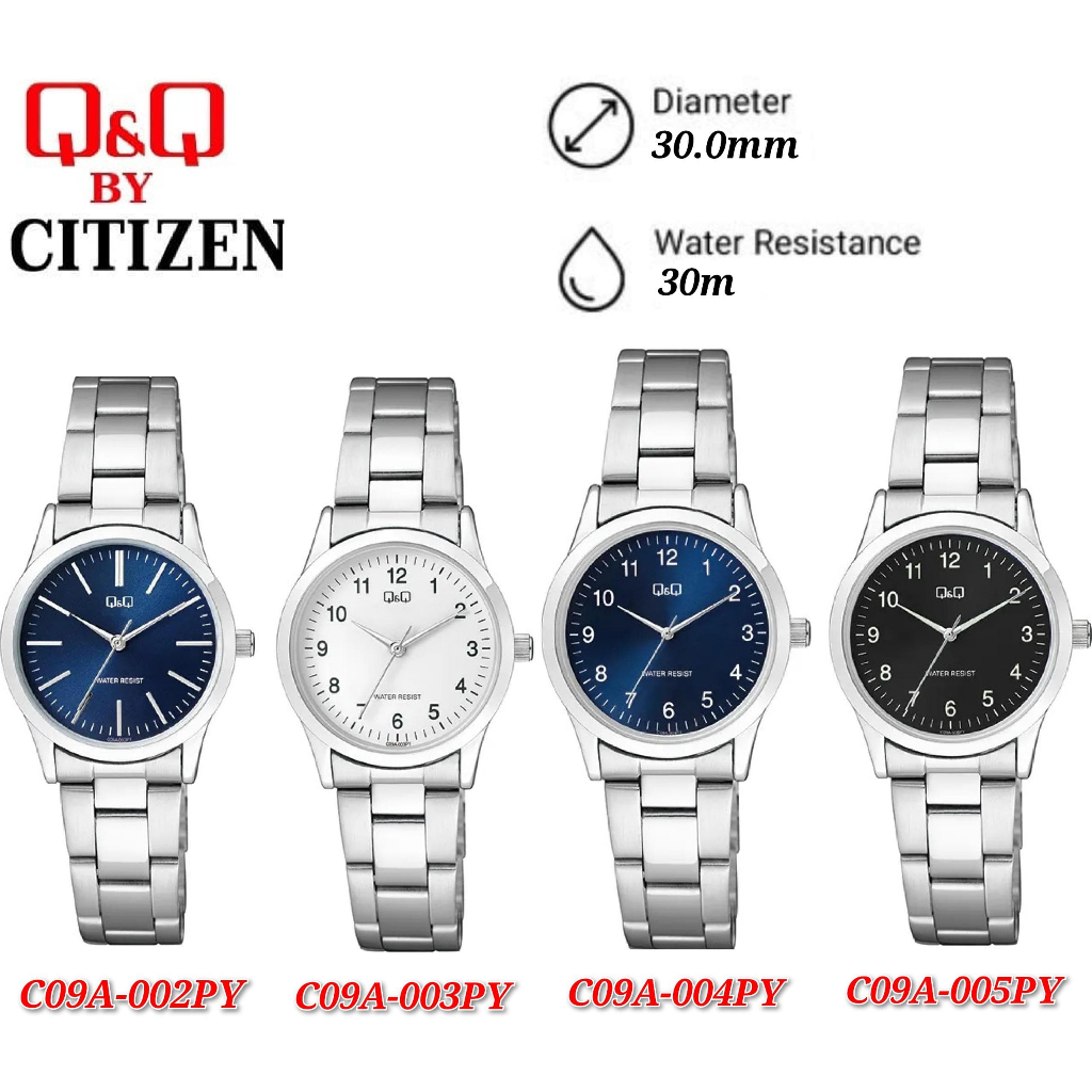Q&Q by Citizen C09A Women Analog Watch with Silver Stainless Steel Strap - C09A | Shopee Malaysia