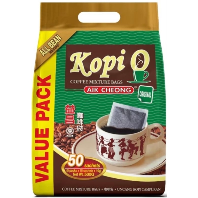 AIK CHEONG KOPI O ORIGINAL 500g (50 packs x 10 sackets x 10g) | Shopee ...
