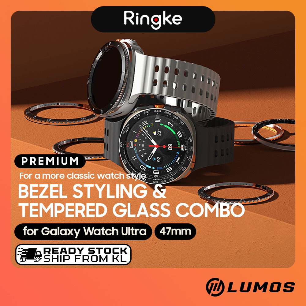 Ringke Bezel Styling & Tempered Glass Combo Pack (Premium) for Galaxy ...