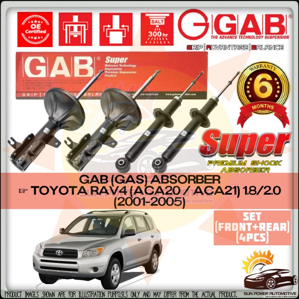 GAB SUPER PREMIUM Toyota RAV4 RAV 4 ACA20 ACA21 1.8 2.0 Gas Shock Strut ...