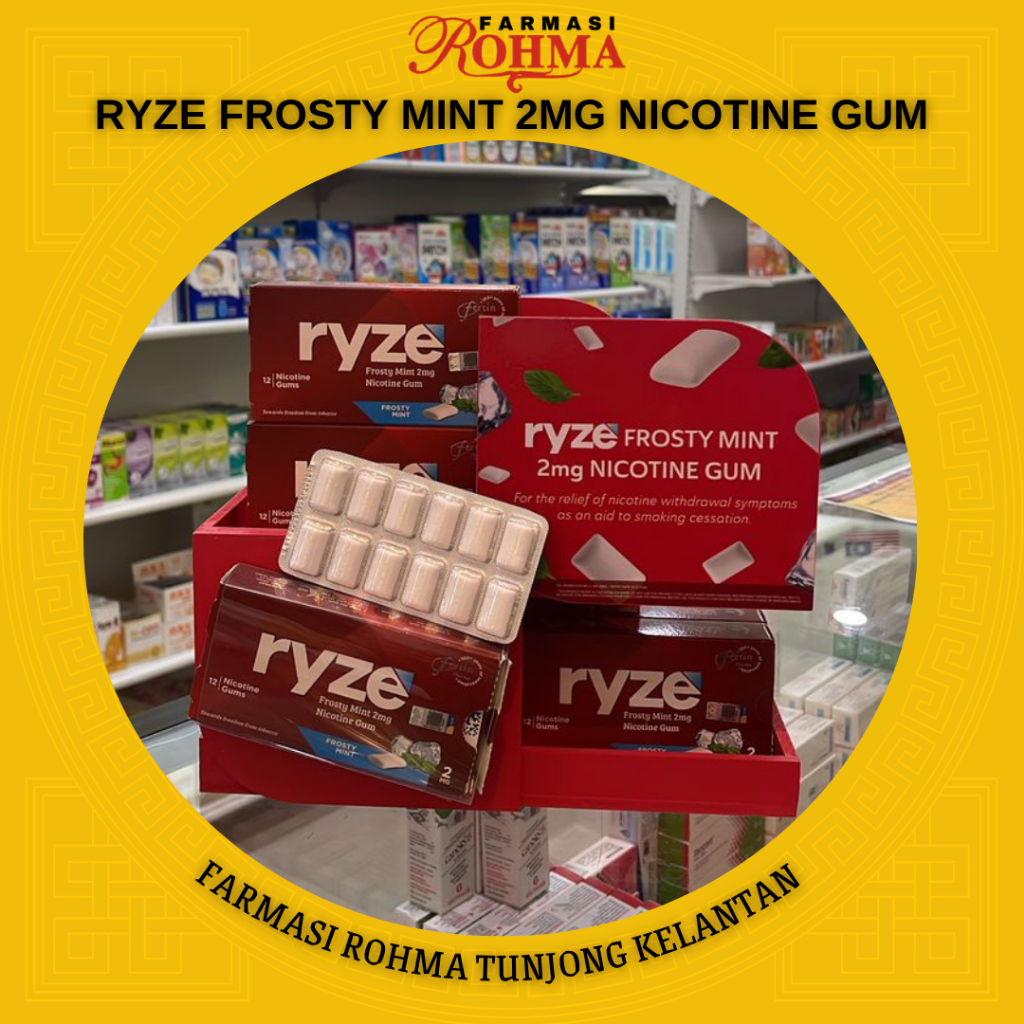 [🔥FARMASI ROHMA🔥] RYZE FROSTY MINT 2MG NICOTIN GUM | Shopee Malaysia