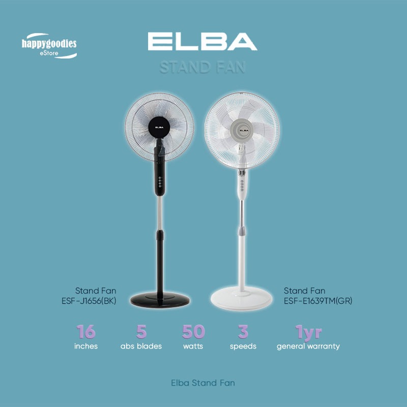 Elba 16" Stand Fan ESF-E1639TM(GR) / ESF-J1656(BK) / ESF-J1688(GR ...